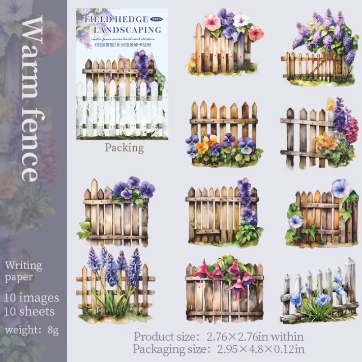 10 Pcs Hard Card Three-dimensional Garden Fence Stickers – Team Black Store